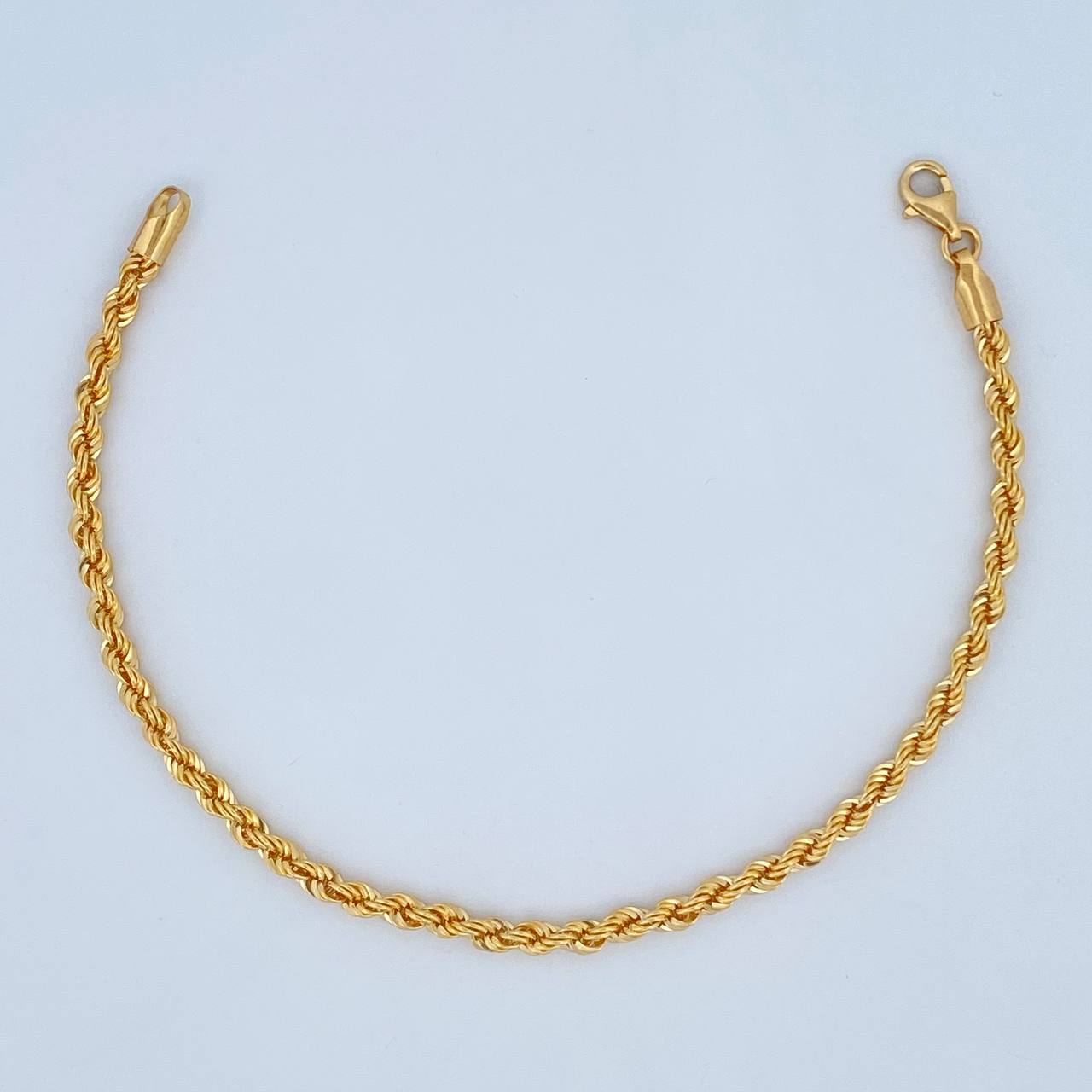 Rope Bracelet 2.65gr, 18K 750 Gold – Napoleone Joyas USA