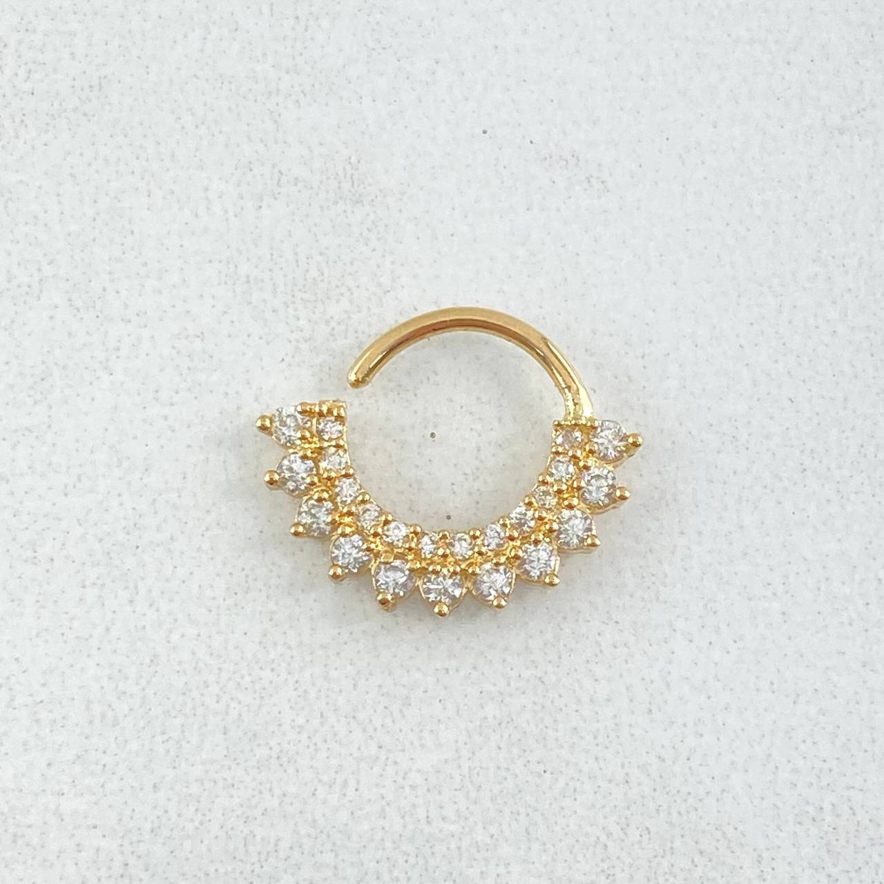 Dense Hoop Piercing 0.9gr, 18K 750 Gold – Napoleone Joyas USA