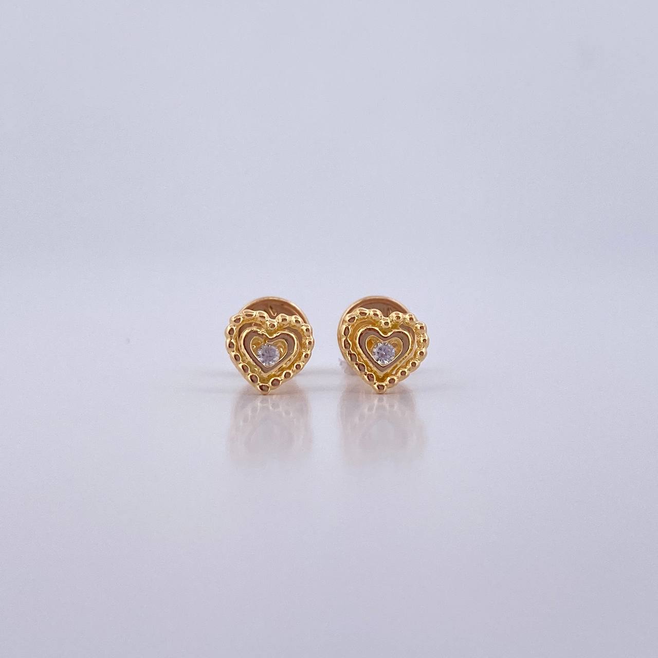 Topos Silueta Corazon Doble 0,8gr, Oro 18K 730 – Napoleone Joyas USA