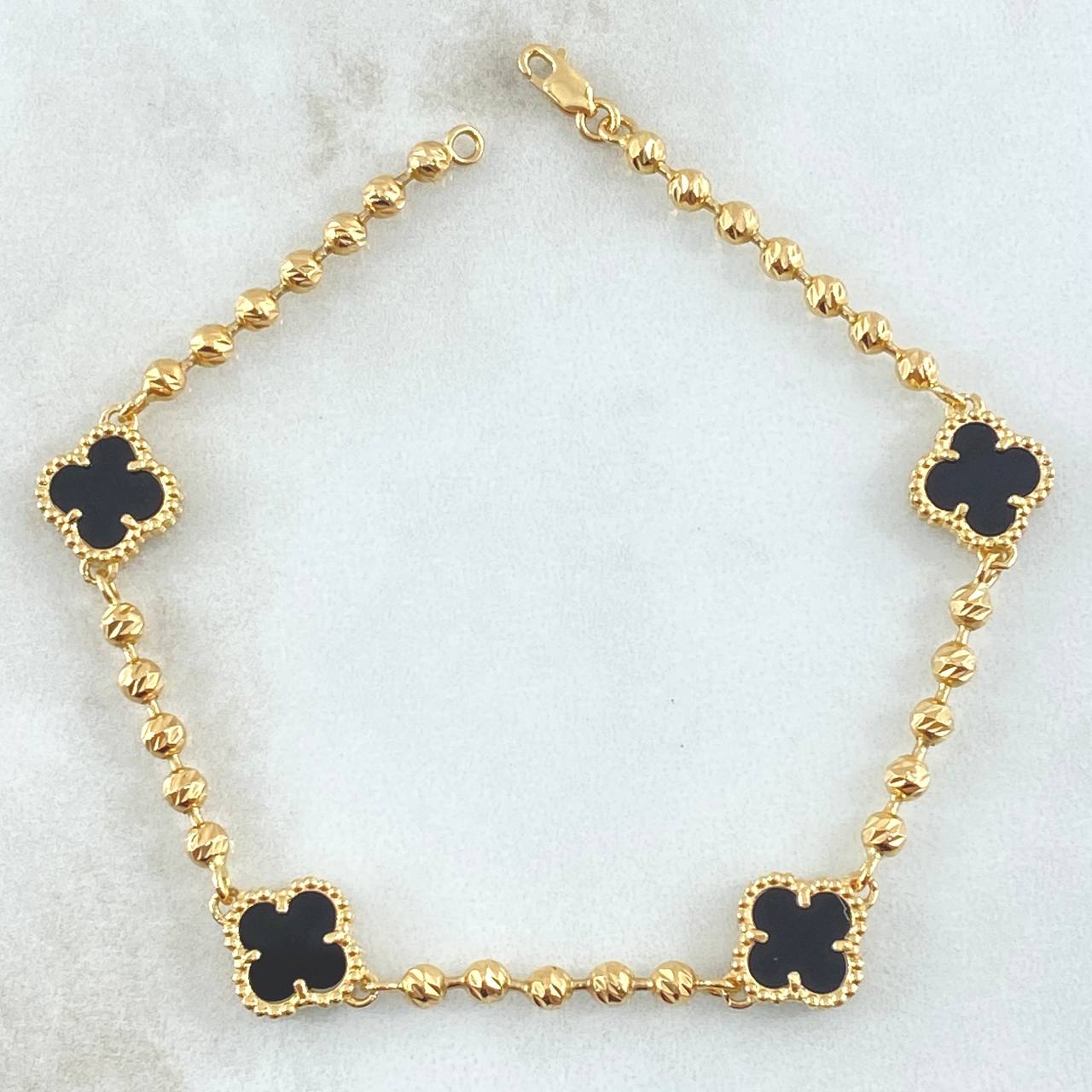 Bracelet Trebol 9.3gr, 18K 730 Gold – Napoleone Joyas USA