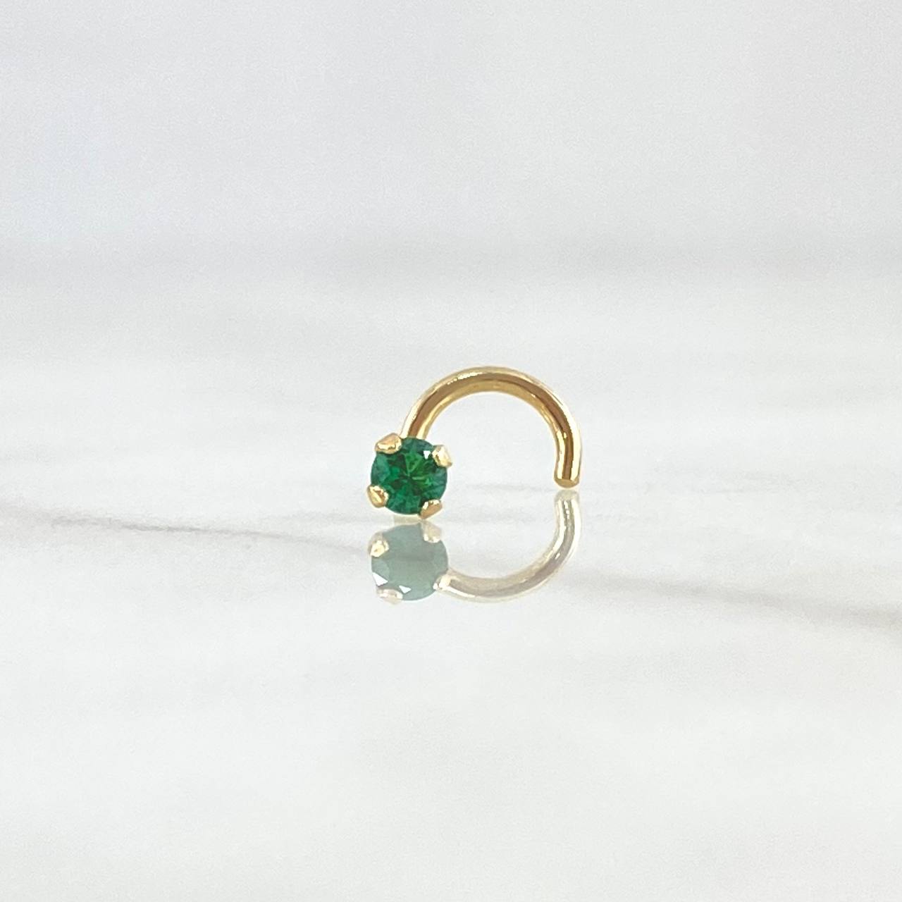 Piercing Circon Verde 0,15gr, Oro 18K 750 – Napoleone Joyas USA