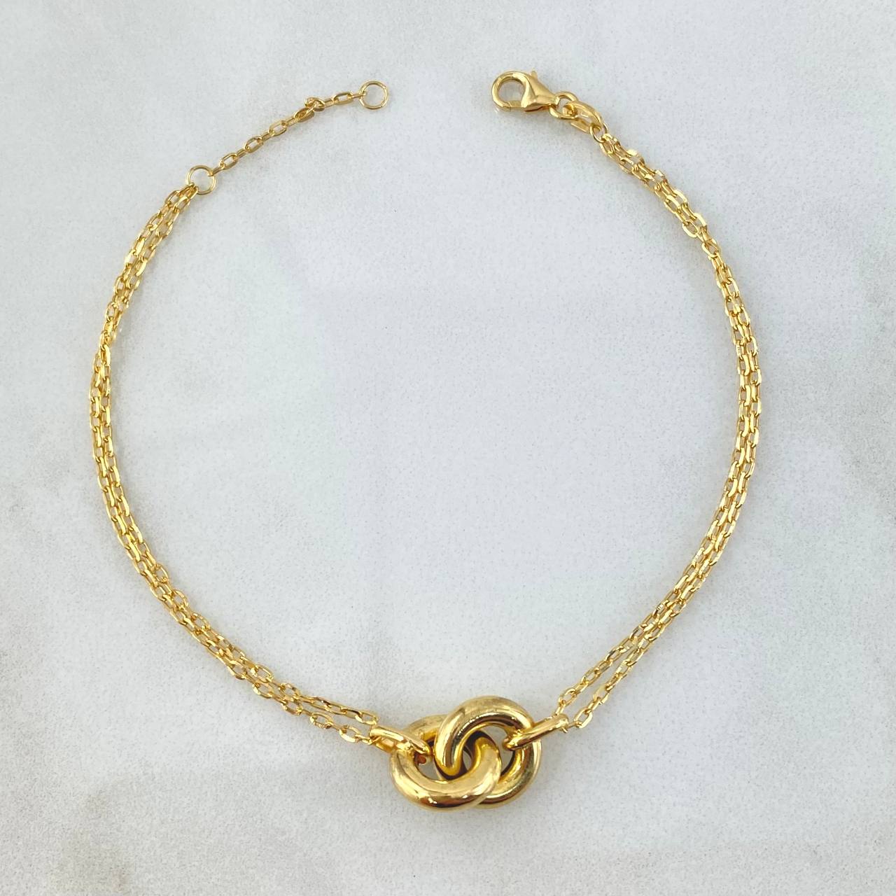Bracelet Bracelet Hoop Intertwined 3.2gr, 17 cm, 18K 750 Gold – Napoleone Joyas USA