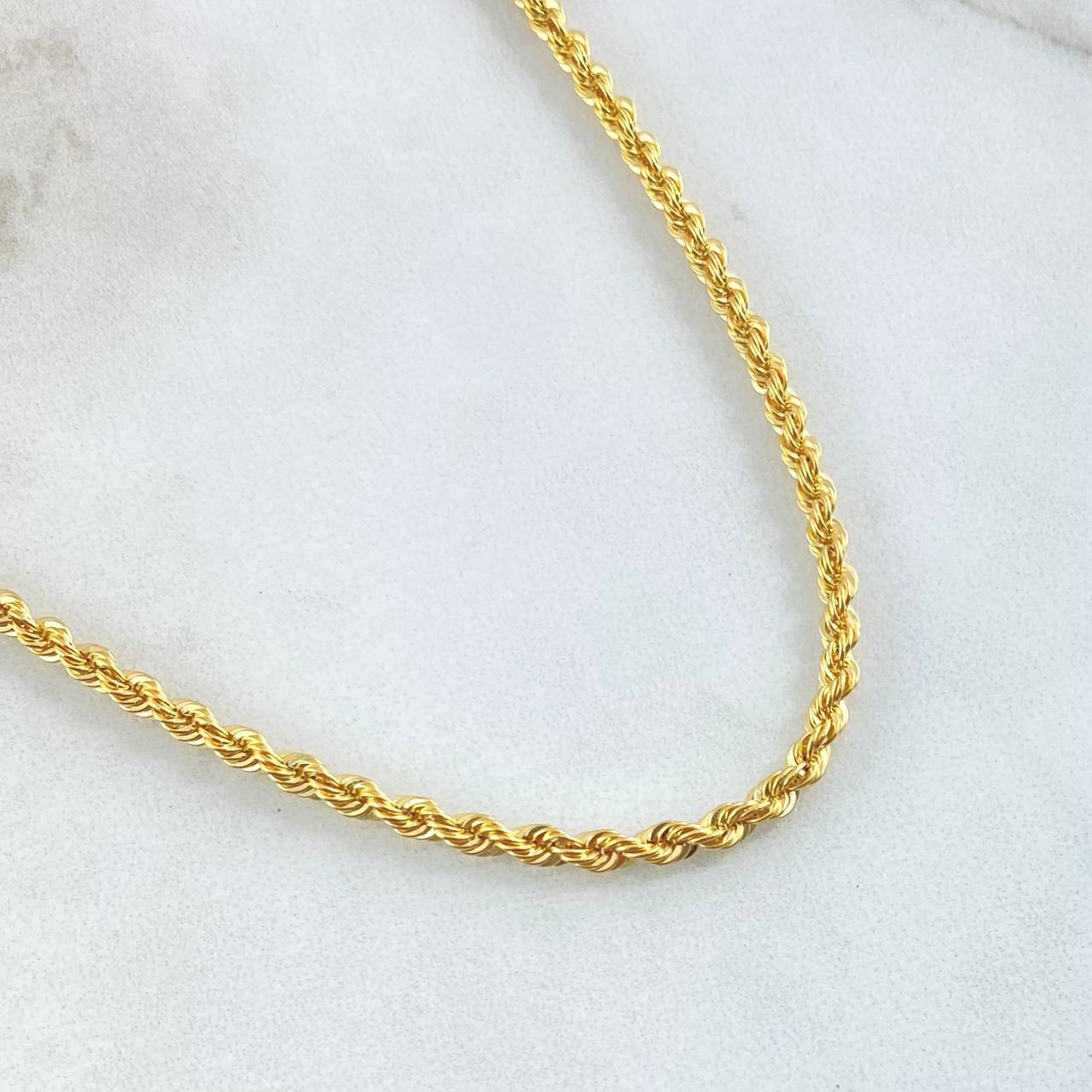 Rope Chain 2.55gr, 18K 750 Gold – Napoleone Joyas USA